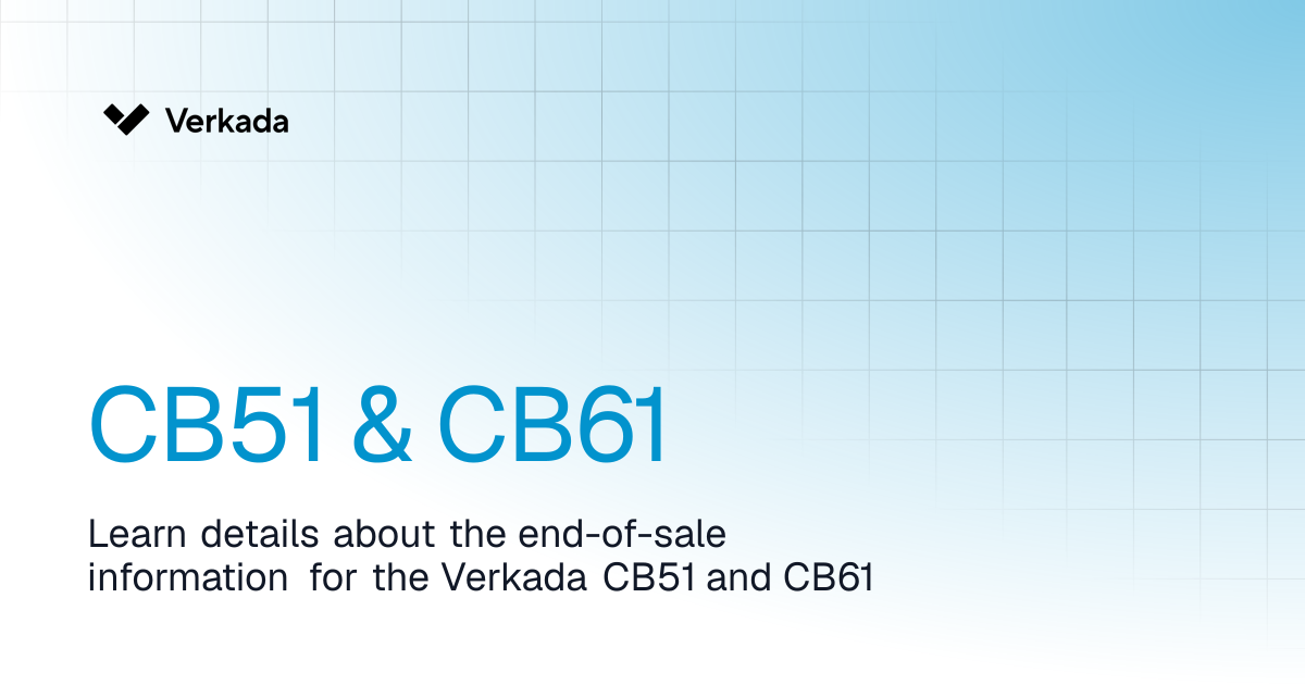 CB51 & CB61 | Command | Verkada Help