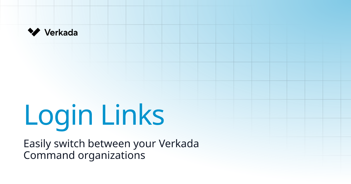 Login Links | Command | Verkada Help